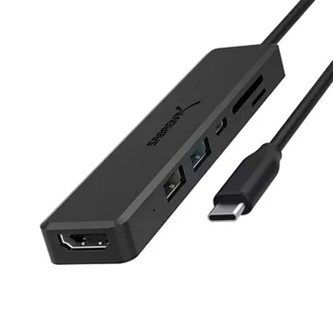 Hub Usb Hoco Hb37 6 En 1 Usb-C A Usb - A A Hdmi -Rj45 Negro. | Hoco